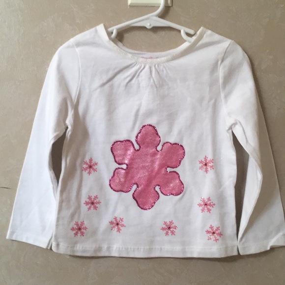 Garanimals | Shirts & Tops | Girls Christmas Winter Top Pink Snowflakes ...